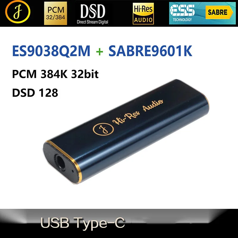 ES9038Q2M+ES9601K Type C USB Portable DAC HIFI External Audio Card ...