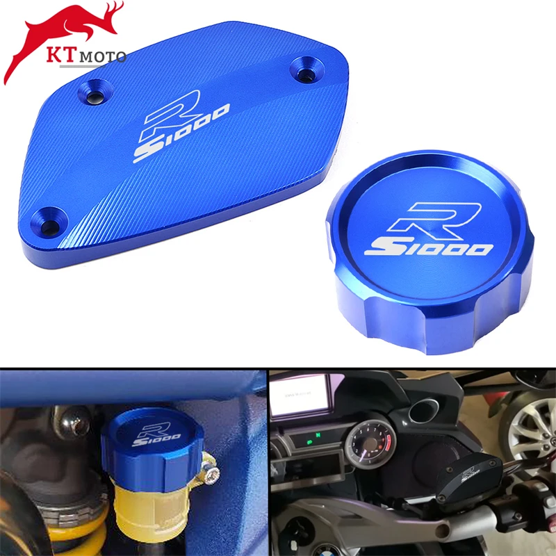 New Motorcycle CNC Aluminum Rear & Front Brake Fluid Reservoir Cap ...