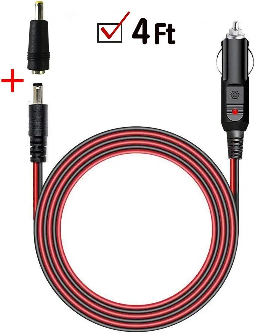 12V 24V DC Car Charger Auto Power Supply Cable 16 AWG Heavy Wire DC 5 ...