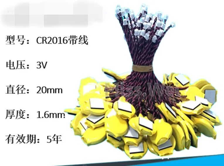 10PCS/LOT JAPAN Battery CR2016 2016 Button Battery with Wire and Plug ...