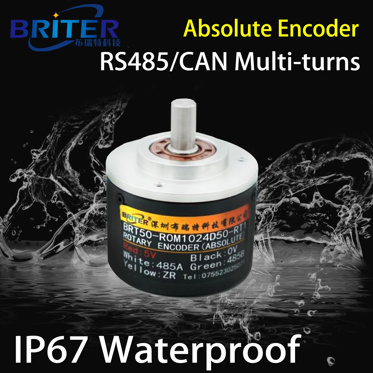 Ip67 Waterproof Rotary Encoder Magnetic Multi-turns Absolute Canbus ...