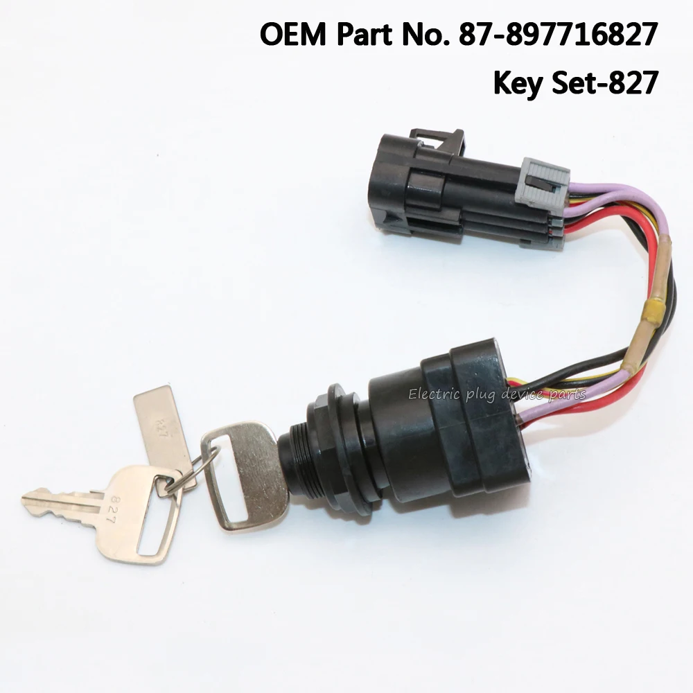 Genuine 87-897716827 Ignition Key Set 827 For Mercury Mercruiser ...