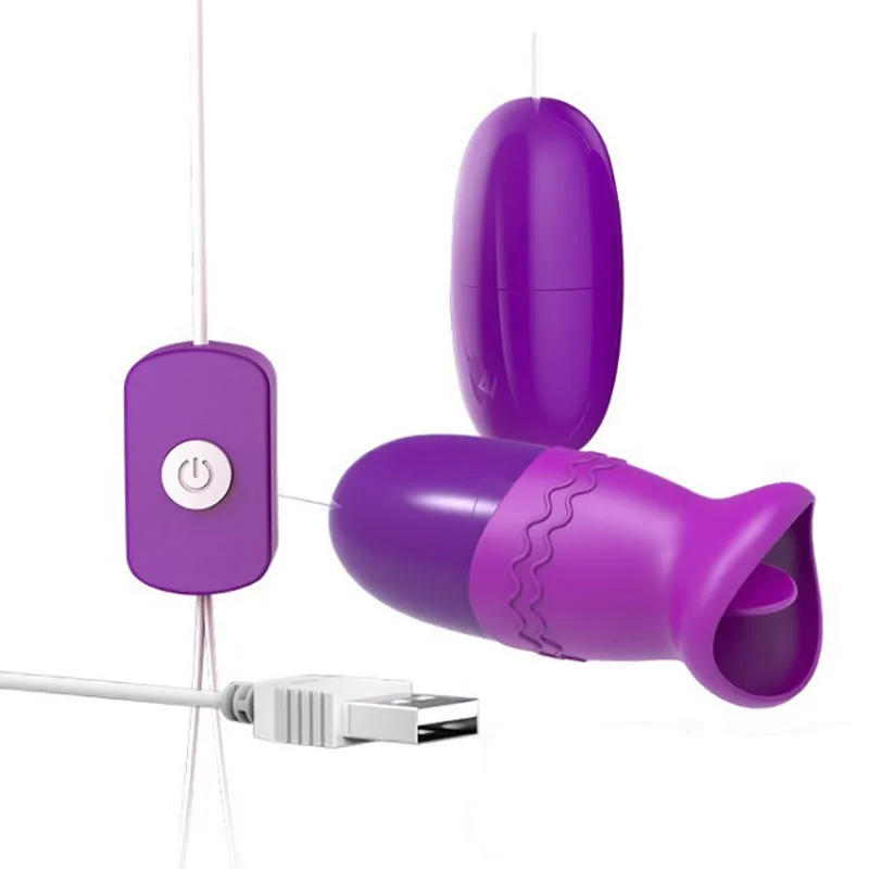 Multi Function Vibrator Clitoral G Spot Tongue Clitoris 2 Jump Egg Usb