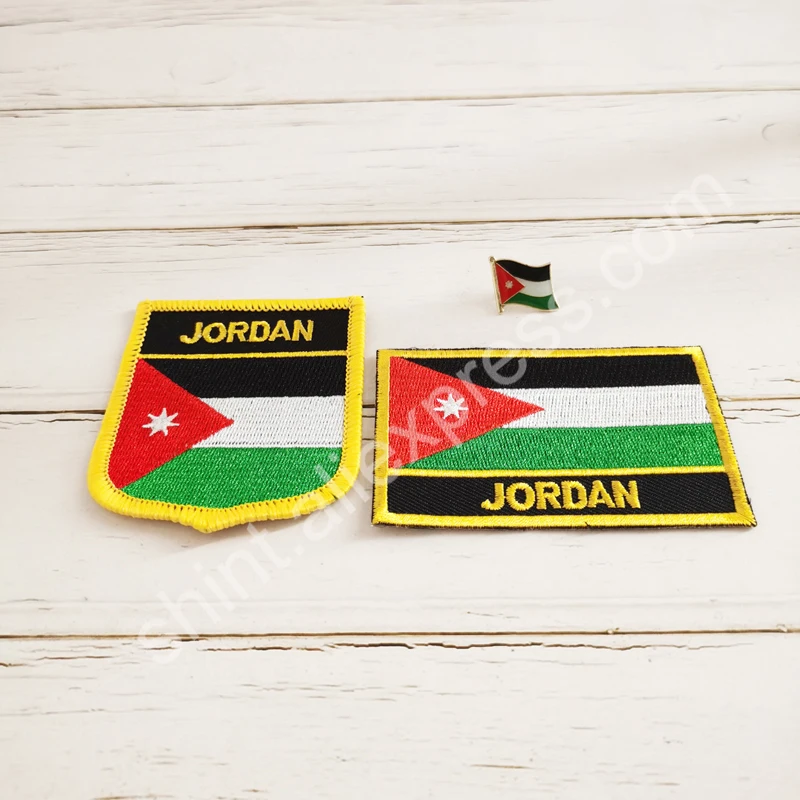 Jordan-National-Flag-Embroidery-Patches-Badge-Shield-And-Square-Shape ...