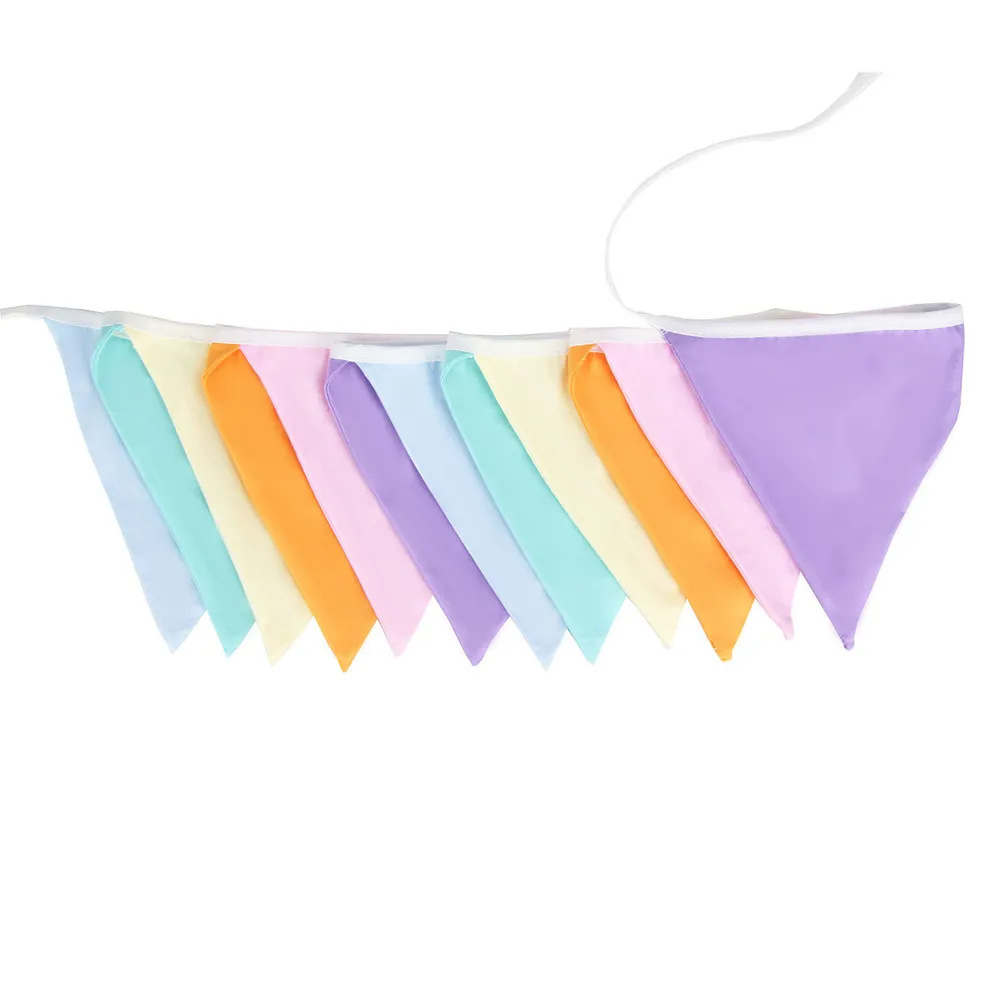 Banderín de algodón Bandera de boda Multicolor tela triángulo arcoíris ...