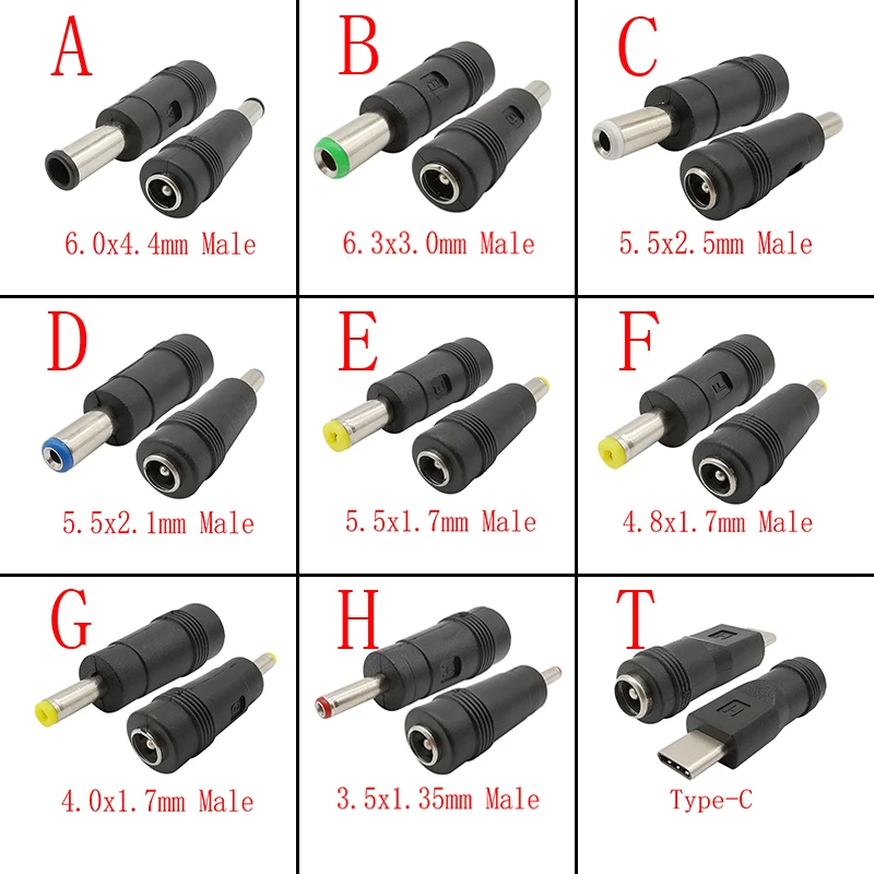 Dc Power Male To Female Adapter 6.0x4.4mm 6.3x3.0mm 5.5x2.5mm 5.5x2.1mm ...