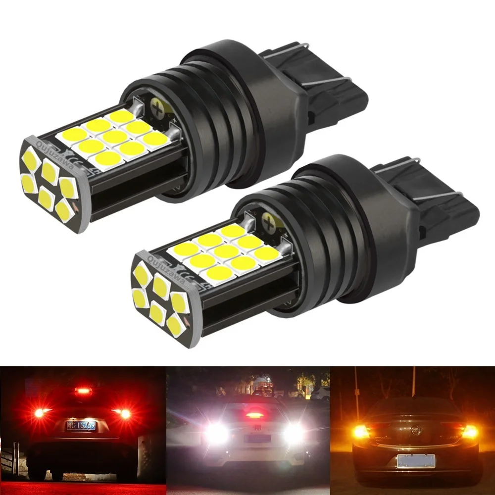 2PCS T20 LED 7443 W21/5W 7440 W21W Led Bulbs Super Bright Car Tail ...