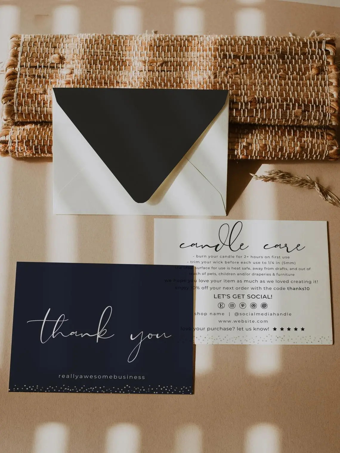 Paper & Party Supplies Paper Printable Candle Care Template Thanks For ...