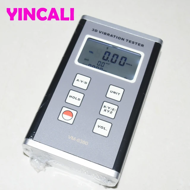 Multifunctional Digital Vibration Meter VM-6380 3-Axis Piezoelectric Accelerometer Sensor ...