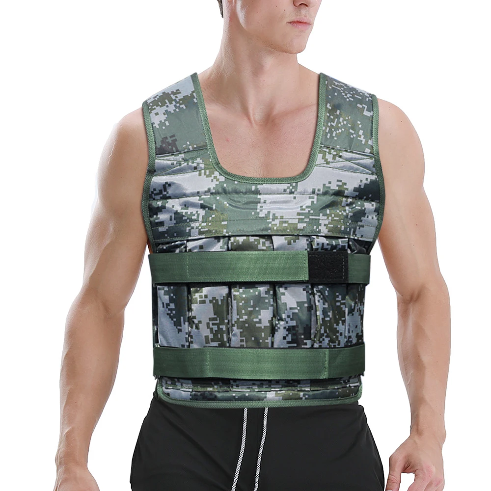 15/20/35/50kg Loading Weighted Vest Adjustable Weight Waistcoat Jacket ...