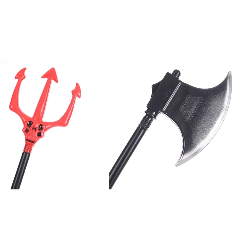 Halloween Stage Props Axe/Red Trident Viking Medieval Costume Cosplay ...