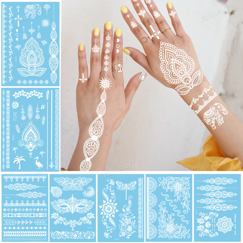 Stickers Stickers, Labels & Tags WHITE HENNA STICKER Paper & Party ...