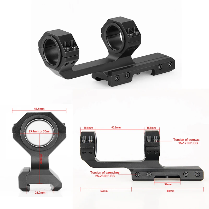 Other Outdoors - PPT Dual-Ring Scope Mount 6063 Aluminum Rifle Scope ...