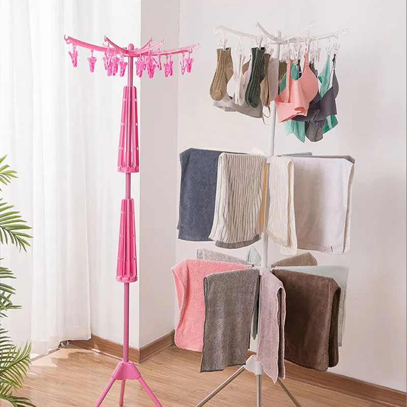 Foldable-Indoor-Clothes-Socks-Drying-Rack-Multifunction-Stainless ...