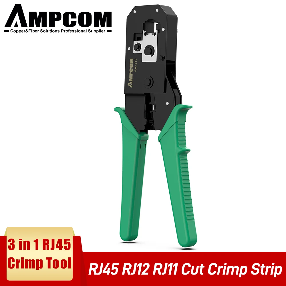 AMPCOM Pratical Series Green RJ11 RJ45 Crimping Tool Crimping Pliers ...