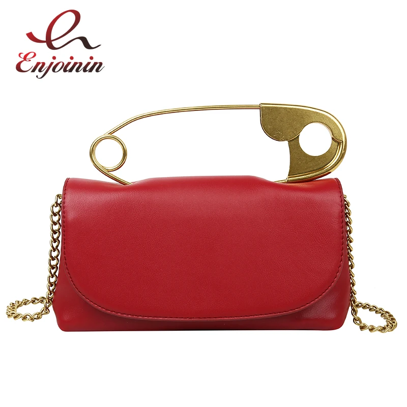 Retro Metal Pin Design Purses and Handbags Trendy Female Crossbody ...