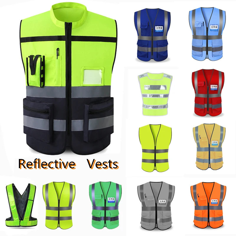 Unisex High Visibility Reflective Safety Vest Traffic Warning Waistcoat ...