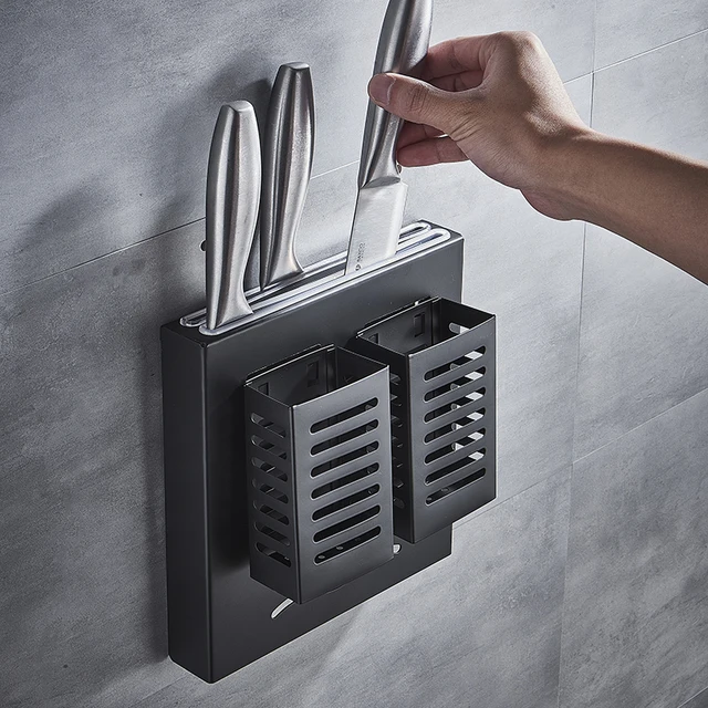 Falra Szerelt Rozsdamentes Acél Konyhai Tároló Állvány Kések Tartók ...