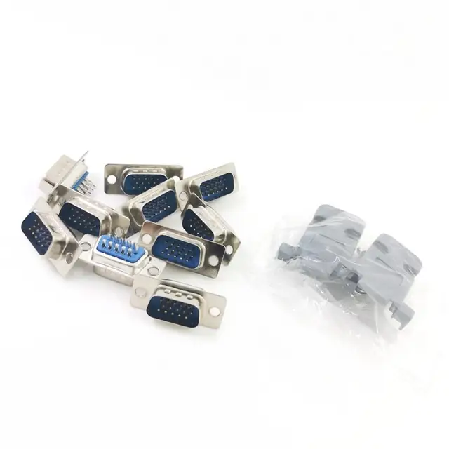 10 sets RS232 Parallel Serial Port DB15 3-Rows 15 Pin D Sub 10pcs Male/Female Solder Connector ...