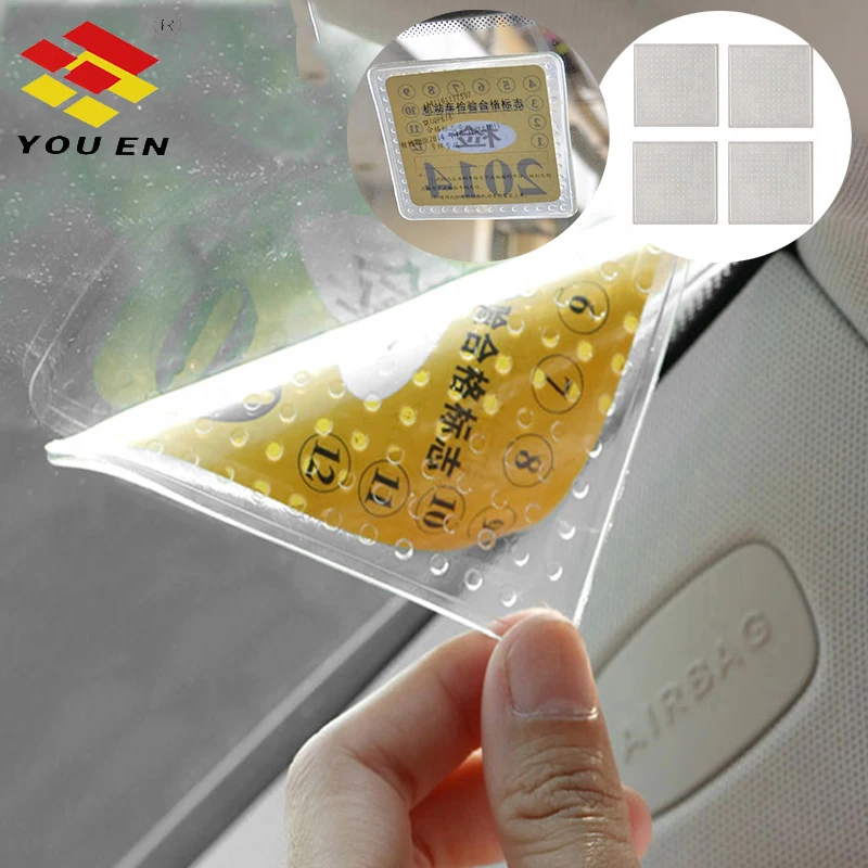 YOUEN-4pcs-Car-Electrostatic-Stickers-Front-Mark-Post-Windshield-Patch ...