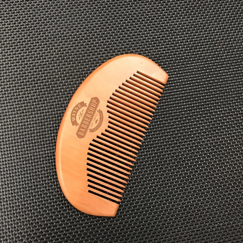 50x Personalized Beard Combs with Logo Engraved Wood Comb Hair Salon ...