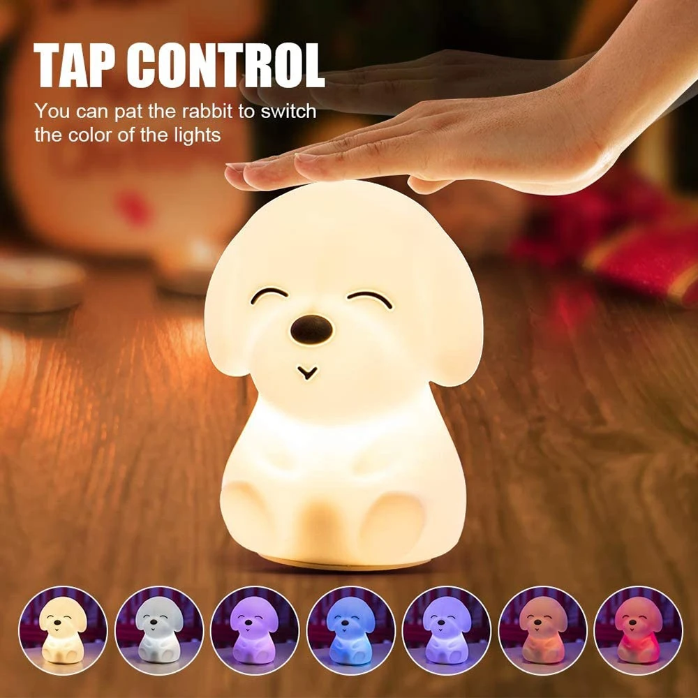 Dog-LED-Night-Light-Touch-Sensor-7-Colors-Dimmable-USB-Rechargeable ...