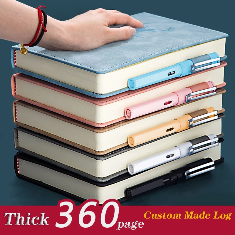 2021new 360 Pages Super Thick Leather A5 Journal Notebook Daily ...