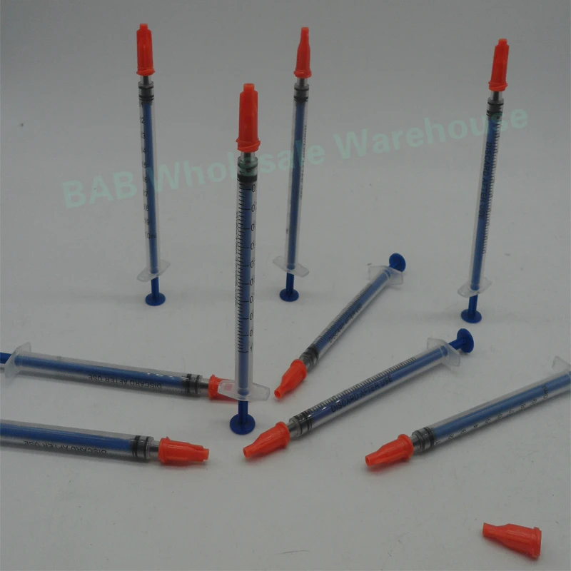 50-pces-1ml-seringa-azul-do-distribuidor-do-mbolo-1cc-com-tamp-o ...