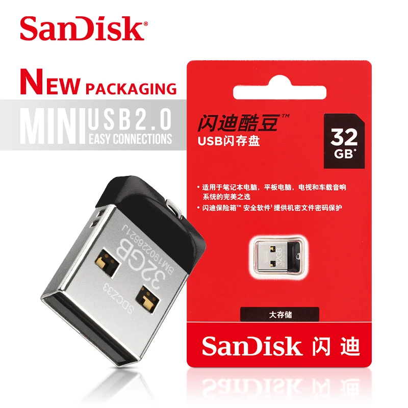 100% original sandisk super mini usb flash drive 64gb usb 2.0 cruzer ...