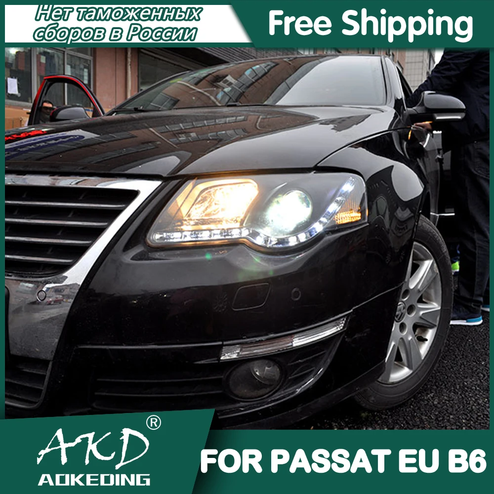 For-VW-Passat-EU-B6-Headlights-2007-2012-DRL-Day-Running-Light-LED-Bi ...