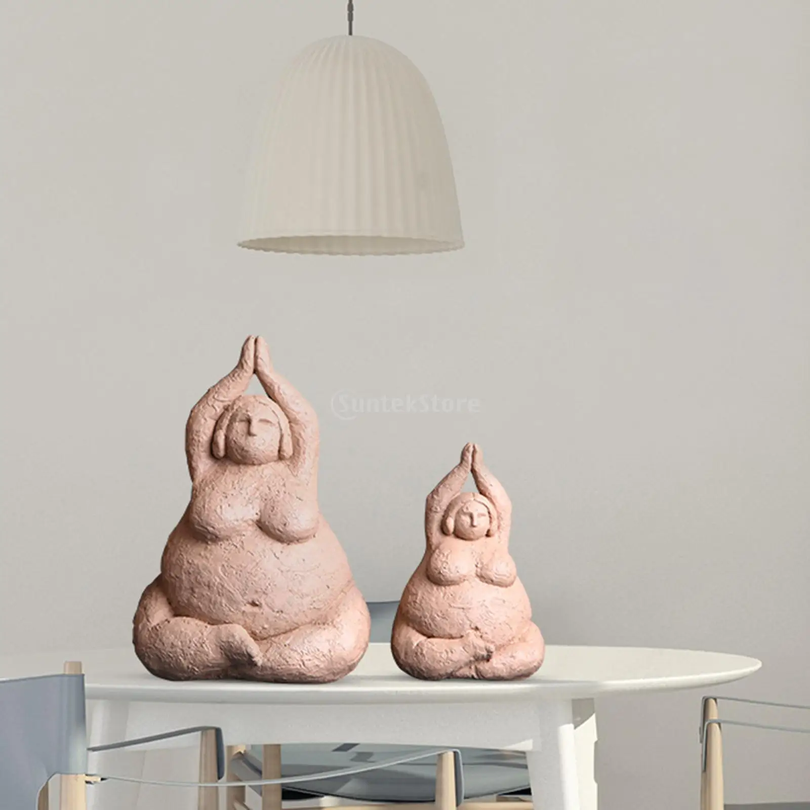 Fat Lady Sculpture Yoga Ornament Tabletop Yoga Decor Resin Fat Lady ...