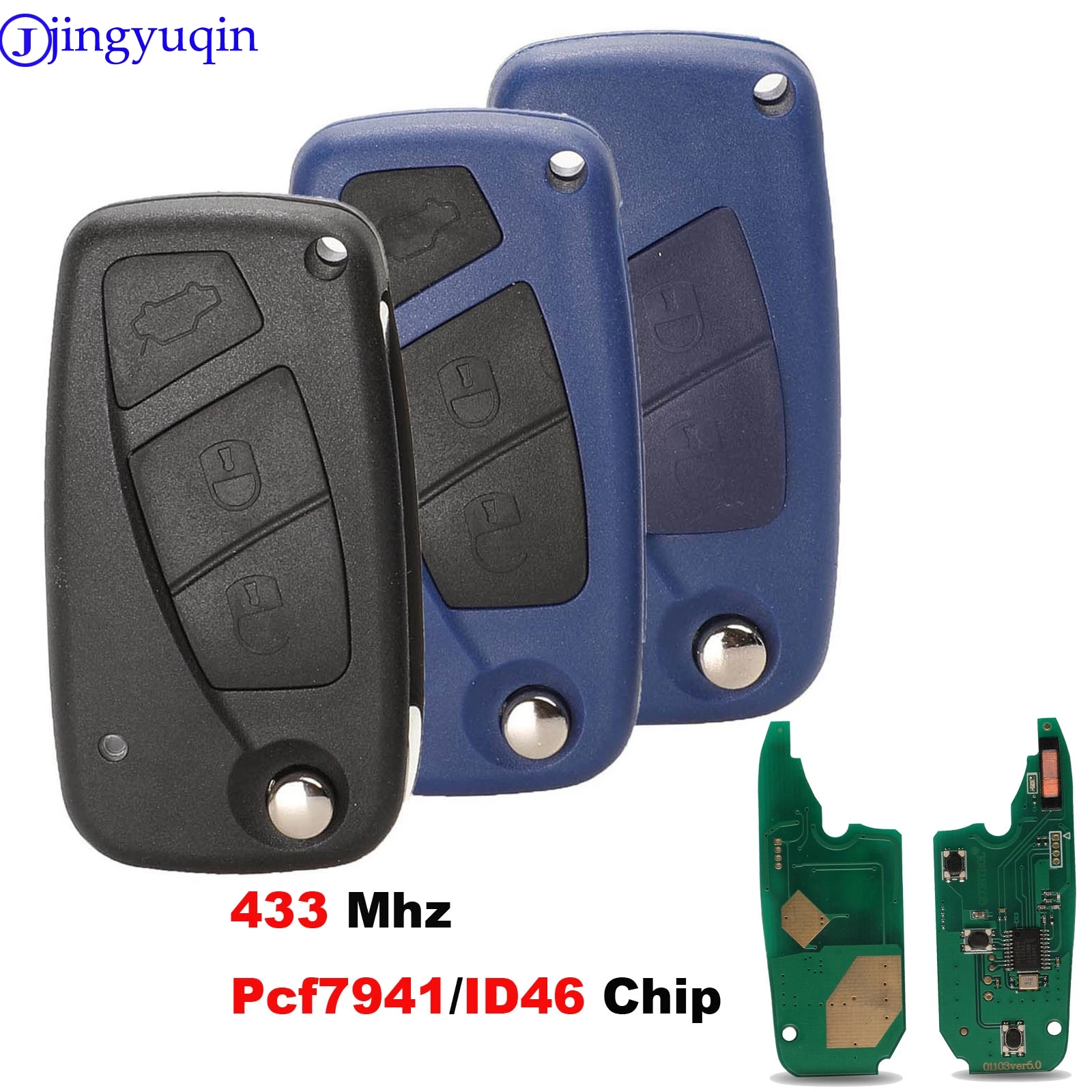 jingyuqin Remote ASK 433Mhz Pcf7941 With ID46 Chip For FIAT Punto ...