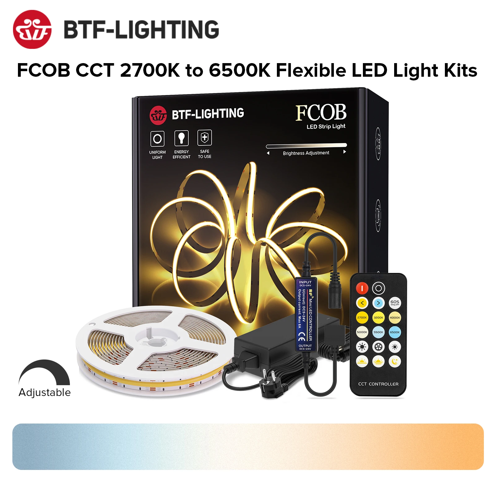 RF-17-Keys-Dimmable-FCOB-CCT-LED-Light-Strip-Full-Set-High-Density ...