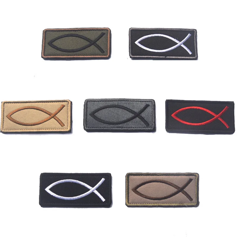 Embroidery Patch Jesus Fish Patch Christian Fish Symbol Tactical Emblem ...