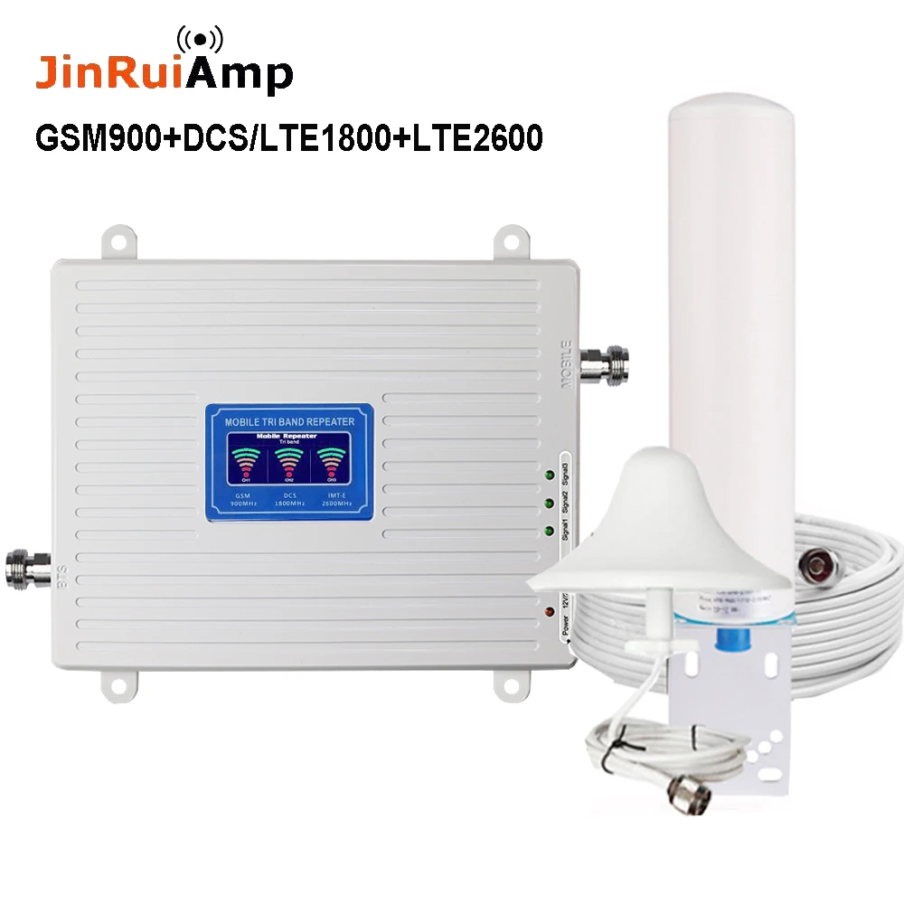 Repetidor De Señal Móvil 2G, 3G, 4G, Triple Banda, GSM 900 DCS/LTE 1800 FDD LTE 2600 ...