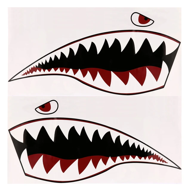 Kayak Shark Teeth Sticker Reflective Shark Mouth Decals - 14.8x5 Inch ...