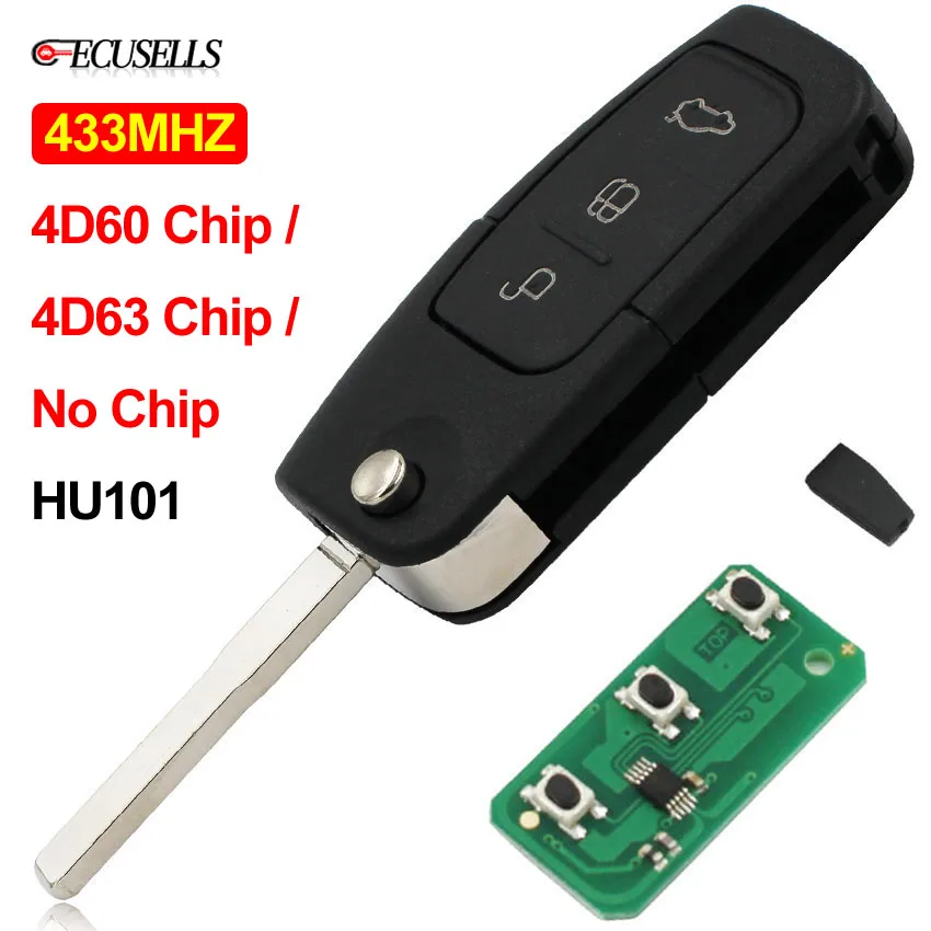 3 Button Remote Smart Car Key For Ford Focus Mondeo Fiesta Galaxy C S ...
