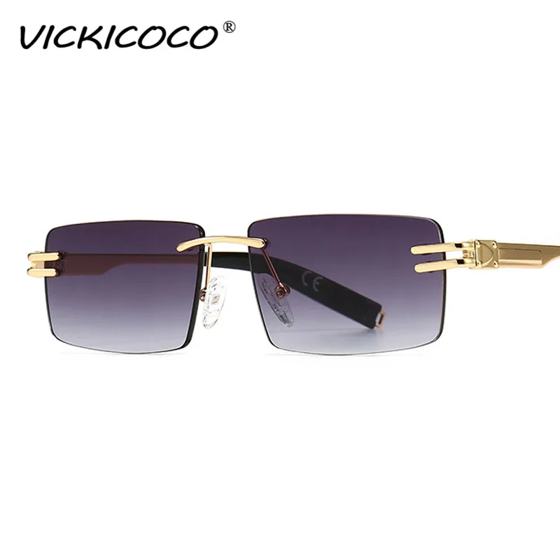 Fashion Men's Rimless Rectangular Sunglasses Women Men Well-known ...