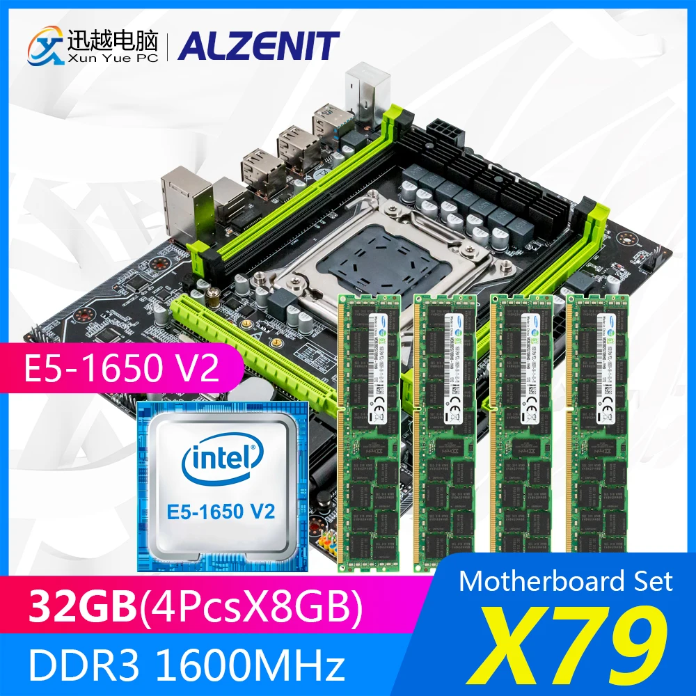 ALZENIT X79 Motherboard Set X79M CE5 M.2 MATX With Intel Xeon E5 1650 ...