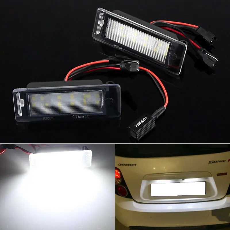 2Pcs Car License Plate Lights Error Free 6000K For Chevrolet Cruze ...