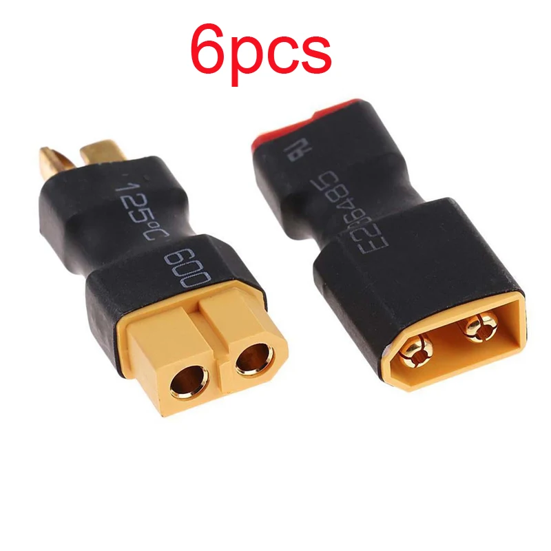 6PCS XT60 to T Plug Adapter Connector Conversion Battery Charger ...