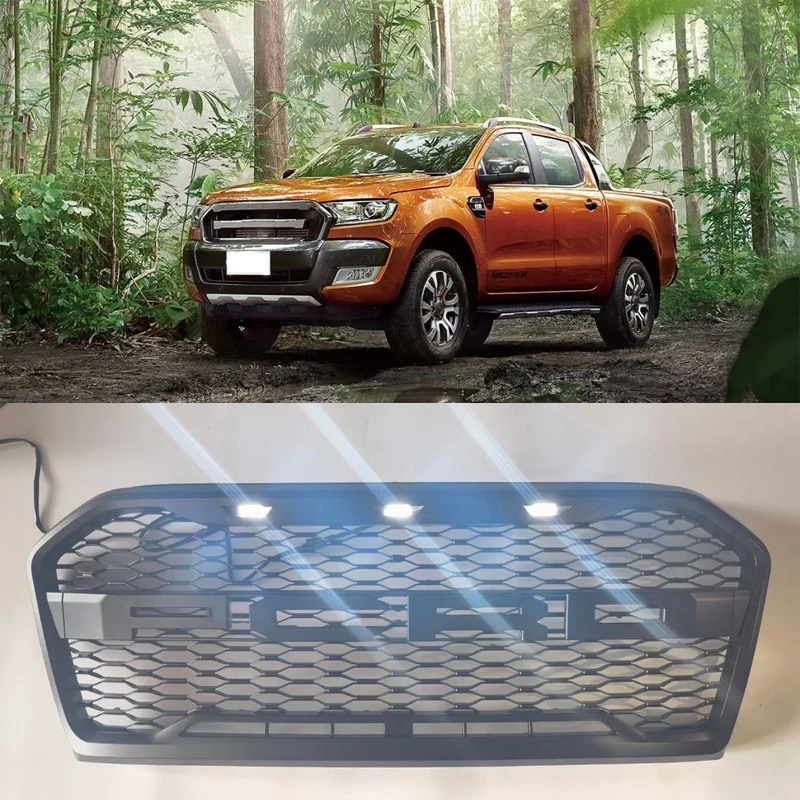 Front Grille Bumper Mesh Grill Honeycomb Grills For Ford Ranger T7 2015 ...