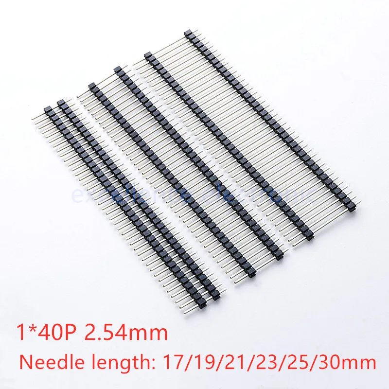 5Pcs-2-54mm-Pin-Header-Straight-needle-1X40P-Long-15-17-19-21-23-25 ...