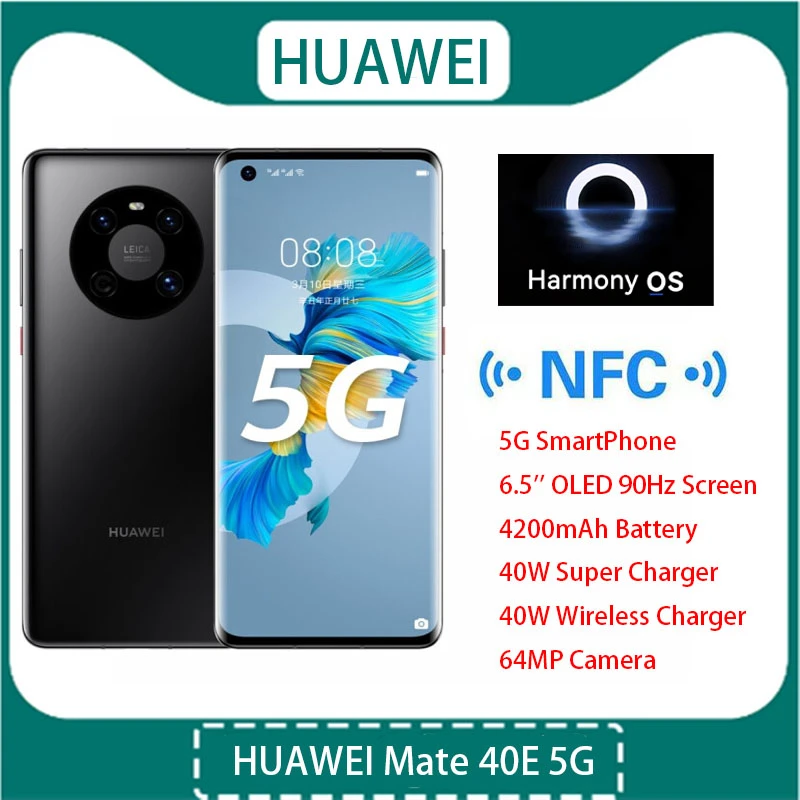 Original Huawei Mate 40e 5g Smartphone 6.5'' Oled 90hz Screen 4200mah Battery 40w Super Charger ...