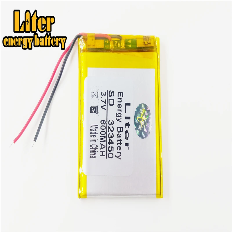 Batería recargable 323450 303550 600mah li po batería de polímero de ...
