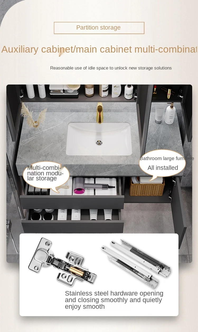 Home Bathroom Smart Bathroom Locker Wash Basin with Sink Cabinet Washb ...