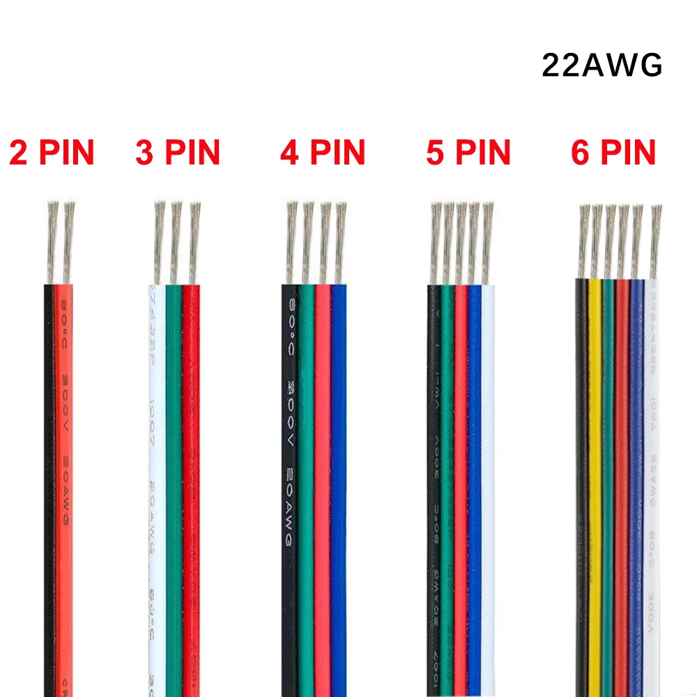 Câble-fil,Fil électrique 22 AWG, câble de connecteur de bande LED pour ...