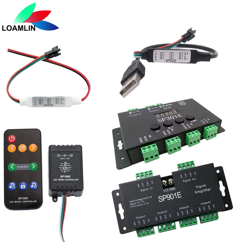 Ws2811 Ws2812b Ws2813 Ws2815 Rgb Led Pixels Strip Controller Sp002e ...