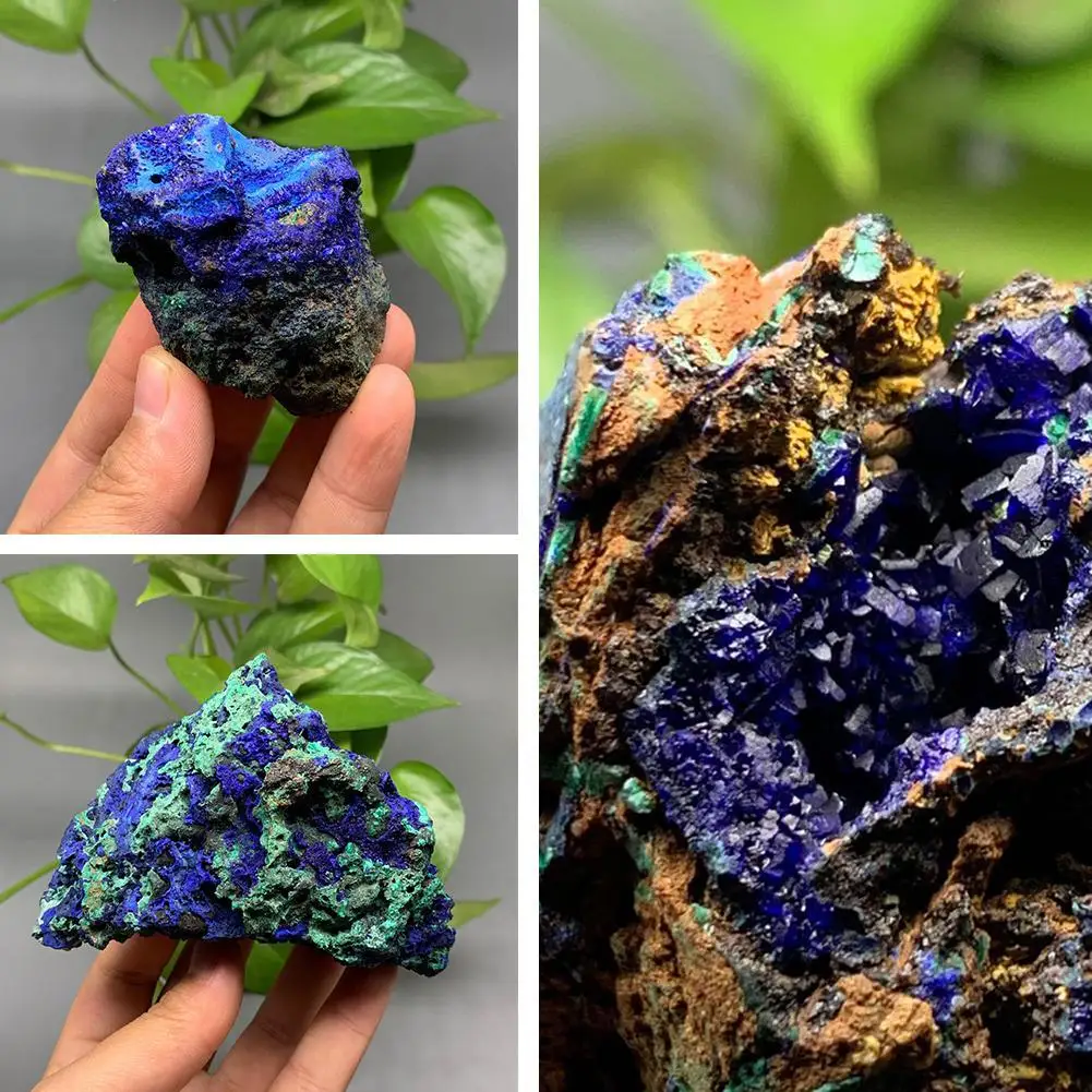 Pierres précieuses,Spécimen minéral brut Azurite bleu naturel, 1 pièce ...