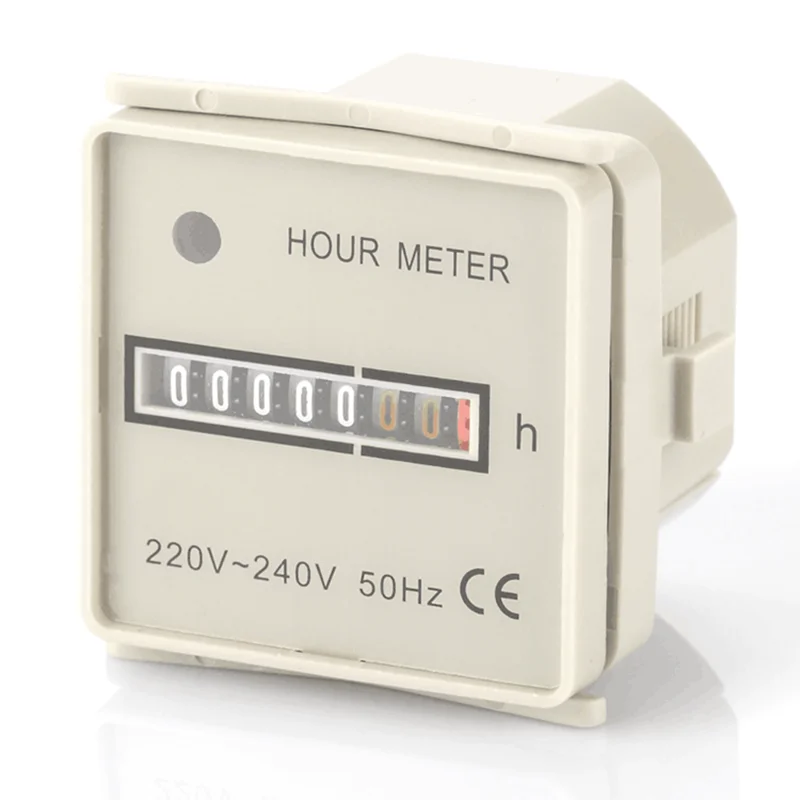 48x48mm Industrial Panel Hour Counter Mechanical 24vdc 220vac 99999h ...